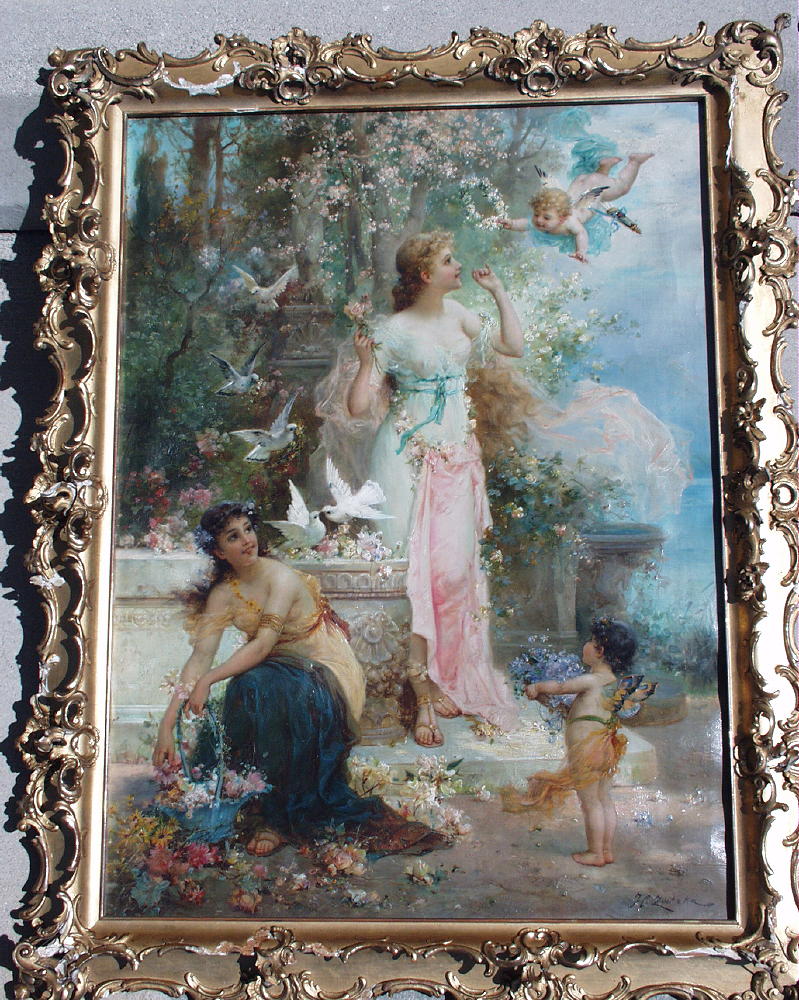 HANS ZATZKA, Austrian (1859-1945) A Fine Oil on Canvas "The Arrival of ...