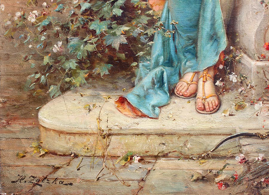 Hans Zatzka (Austrian, 1859-1945) A Superb Quality Oil on Canvas Titled ...