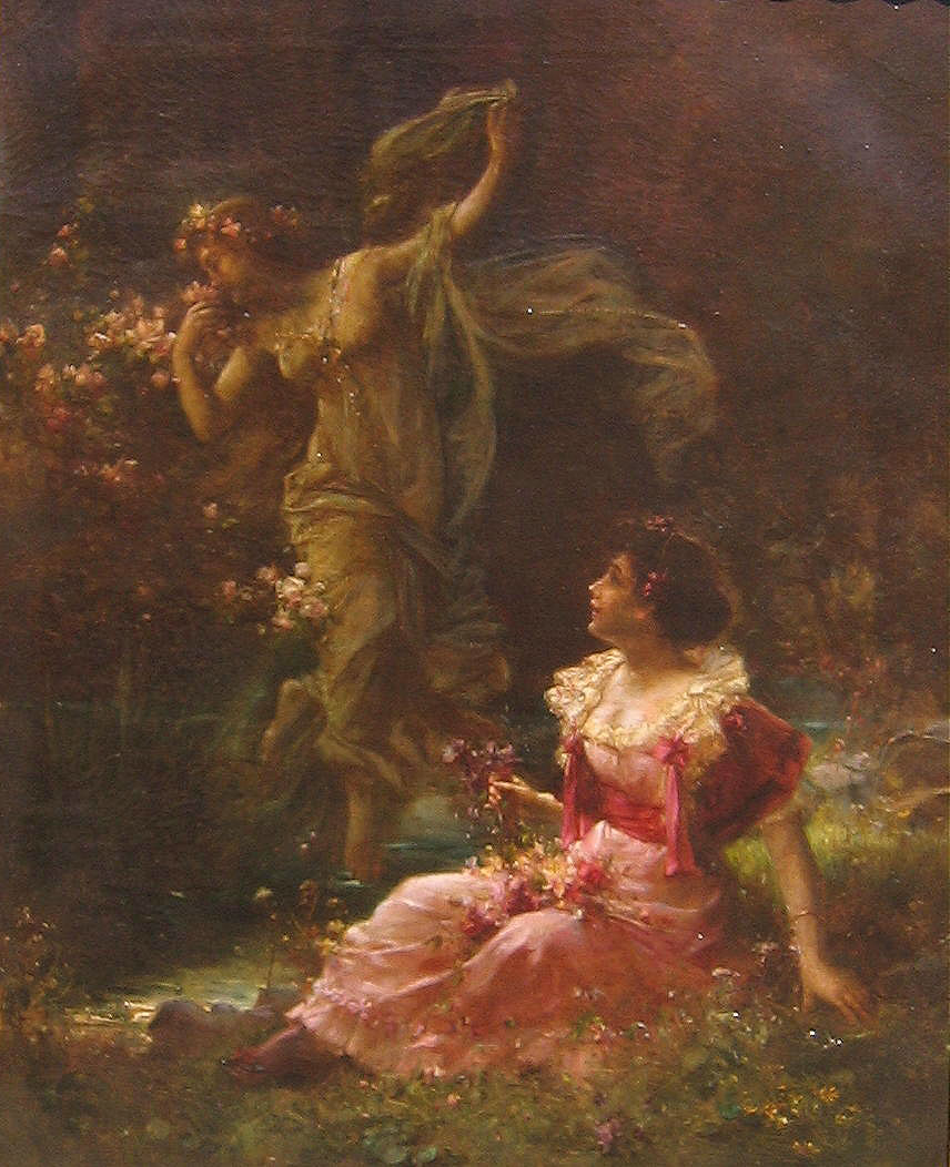 Hans Zatzka, Austrian (1859-1945) "Spring Dance" A Fine Quality Oil on ...