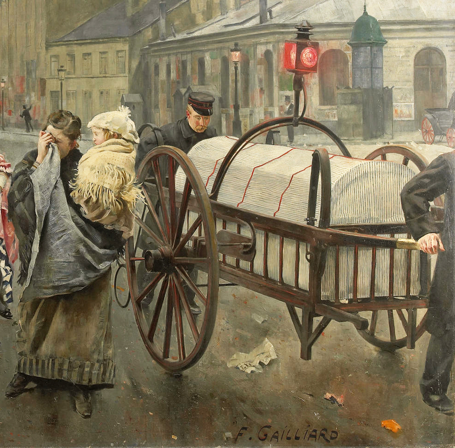 Franz (Bernard) Gailliard (Belgian, 1861-1932) "La Place Sainte Gudule ...