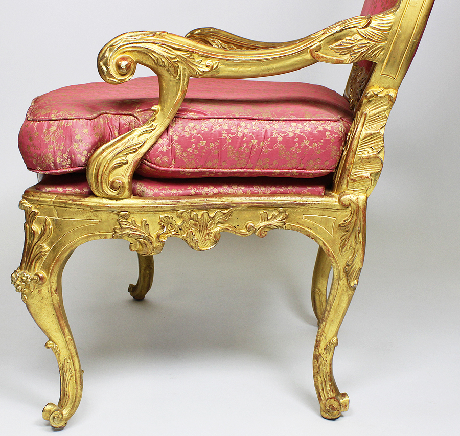 A Fine Pair of Italian Venetian Rococo Revival Style Giltwood Carved ...