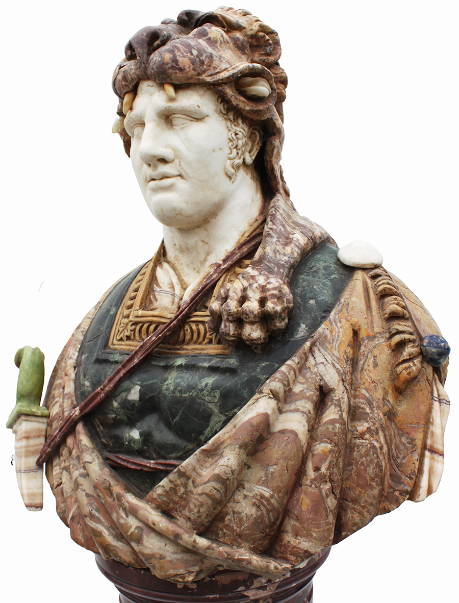 A Very Fine and Impressive Life-Size Italian Specimen Marble Bust of a ...