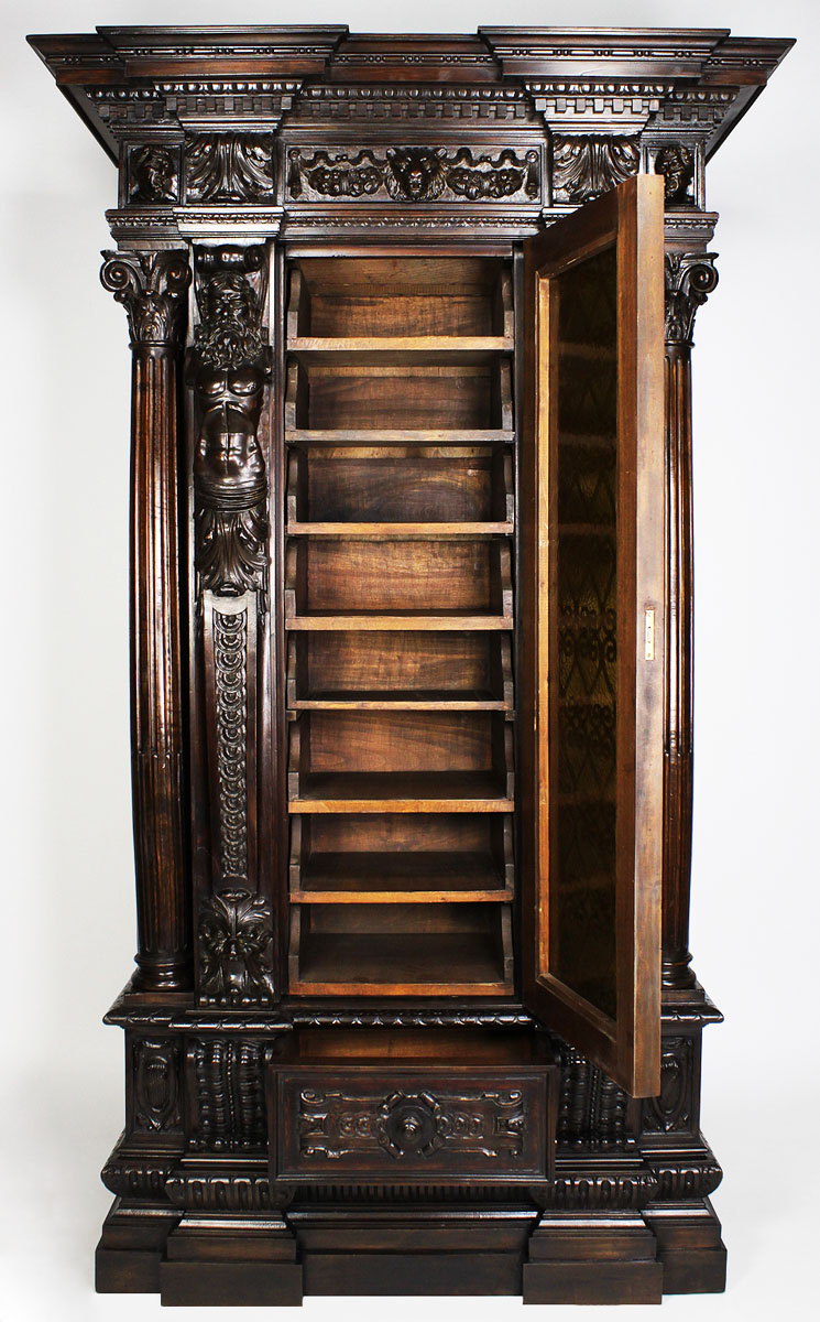 A Fine Italian 19th-20th Century Baroque Revival Style Carved Walnut ...