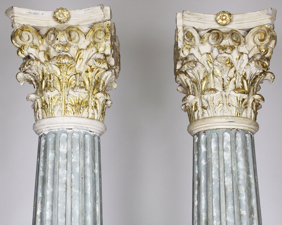 A Large Pair of Greco-Roman Style Carved Wood and Gesso Carved Faux ...