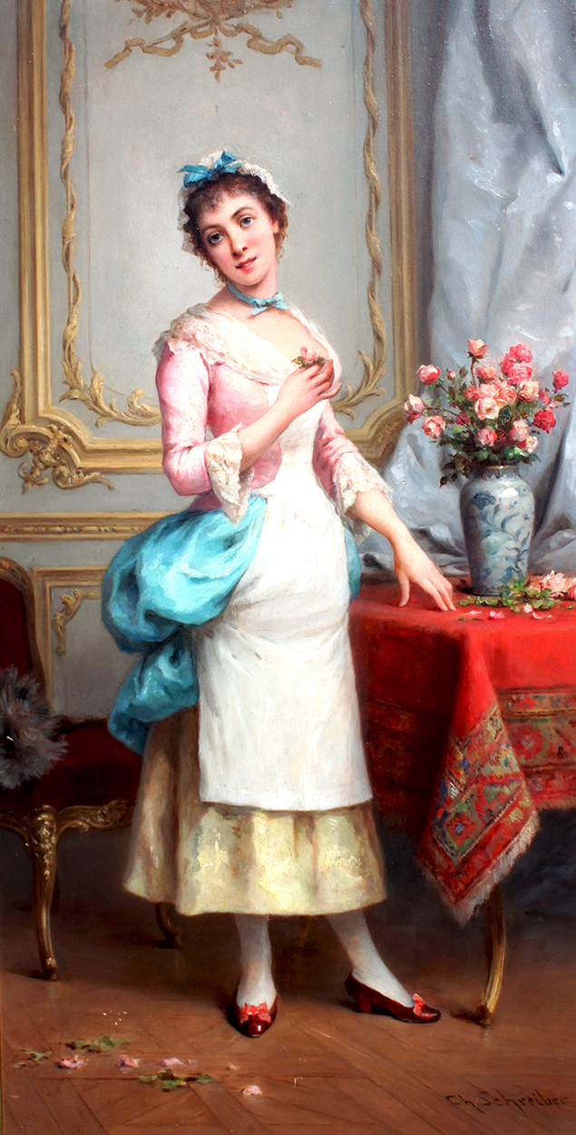 A Very Fine French 19th Century Oil on Board Titled "Summer Roses" by ...