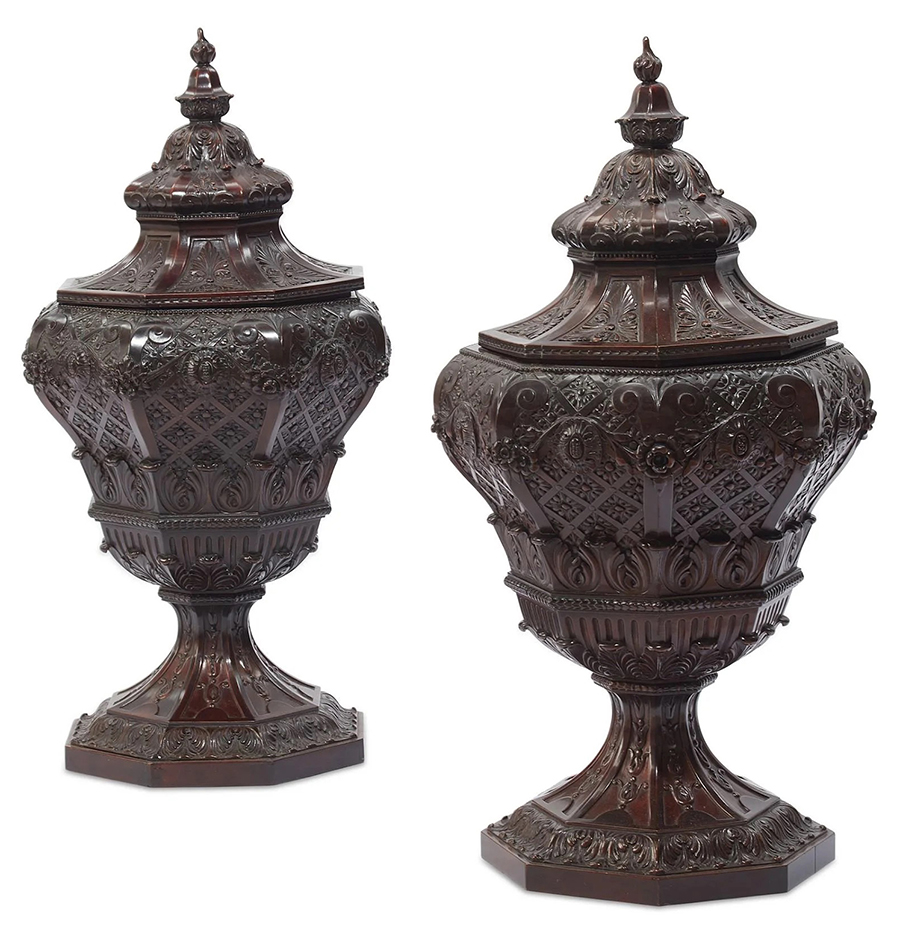 A Very Fine and Rare Pair of 19th Century Regency Style Carved Mahogany ...