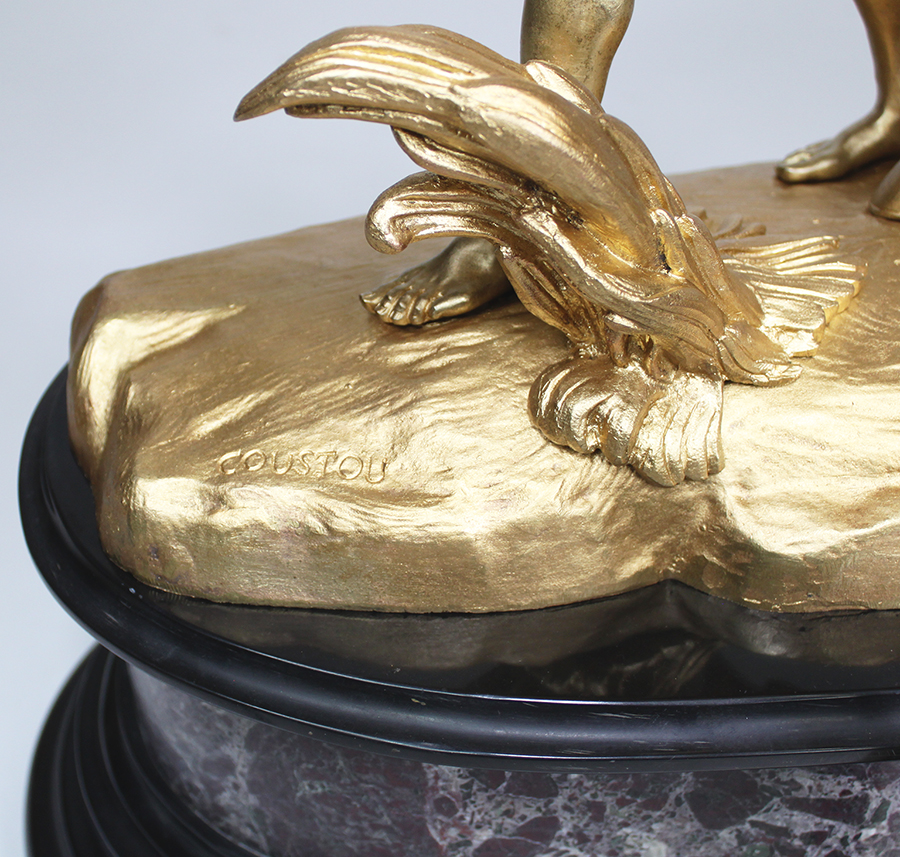 A Fine Pair of French 19th/20th Century Gilt-Bronze Sculptures of "The ...