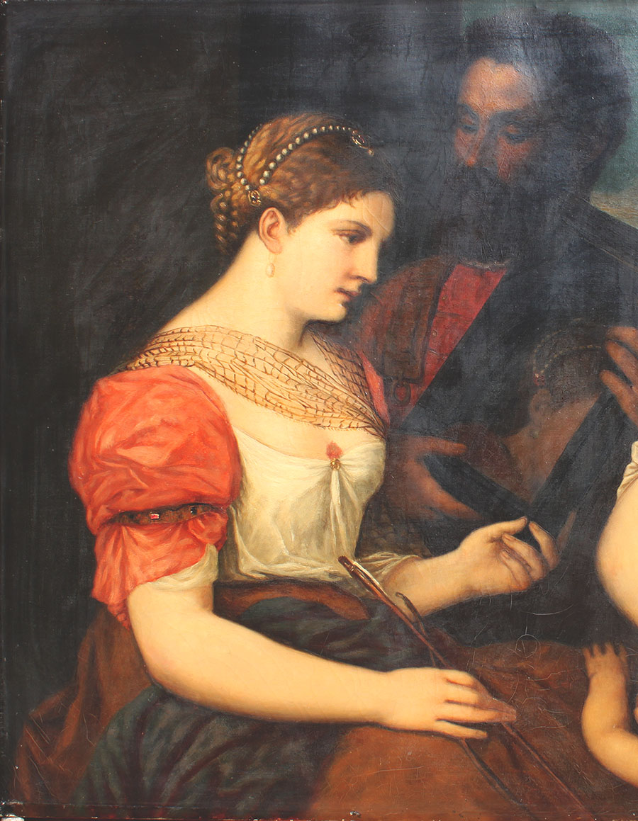 A Large and Impressive 19th Century Continental Oil on Canvas After ...