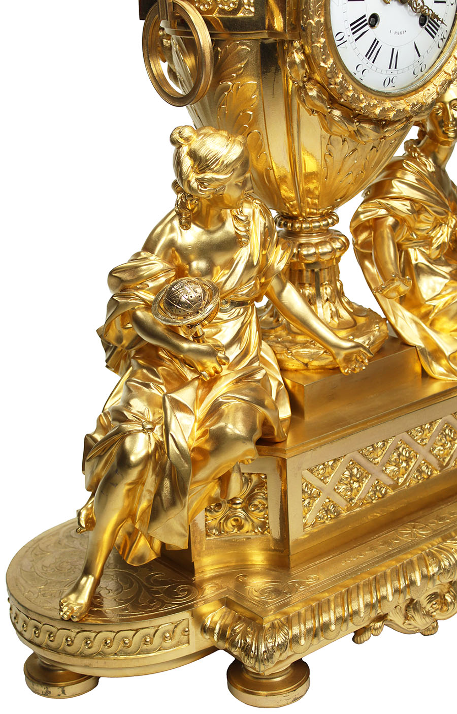A Very Fine French 19th Century Gilt-Bronze Figural Mantel Clock ...