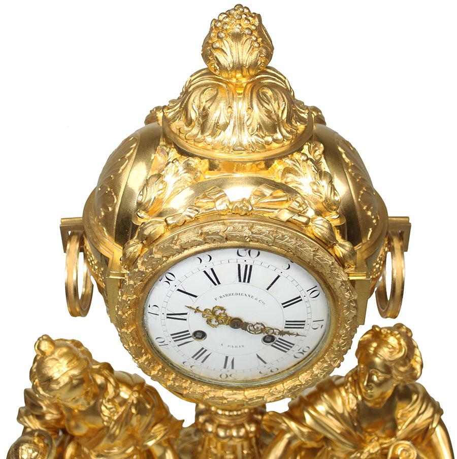A Very Fine French 19th Century Gilt-Bronze Figural Mantel Clock ...