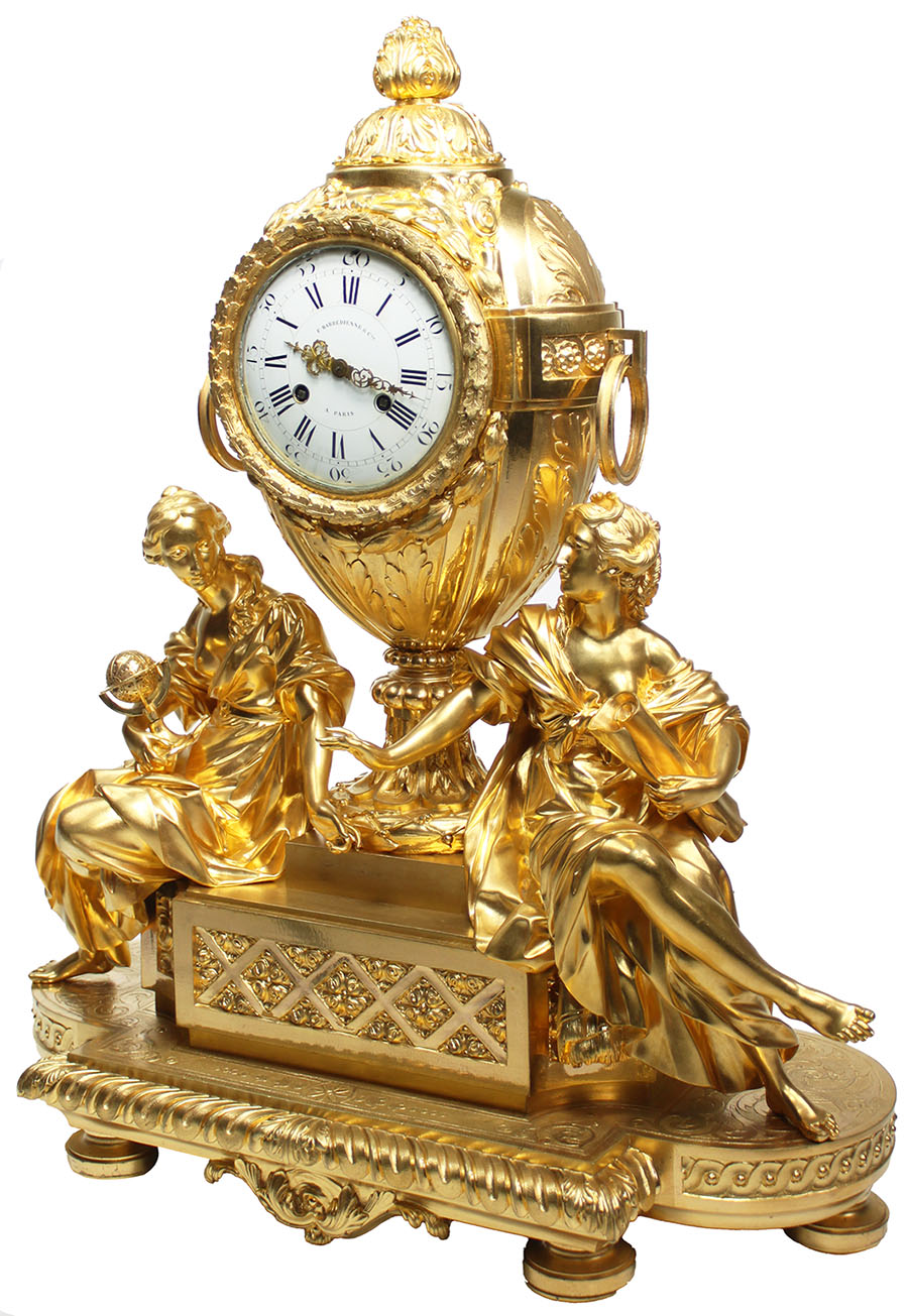 A Very Fine French 19th Century Gilt-Bronze Figural Mantel Clock ...